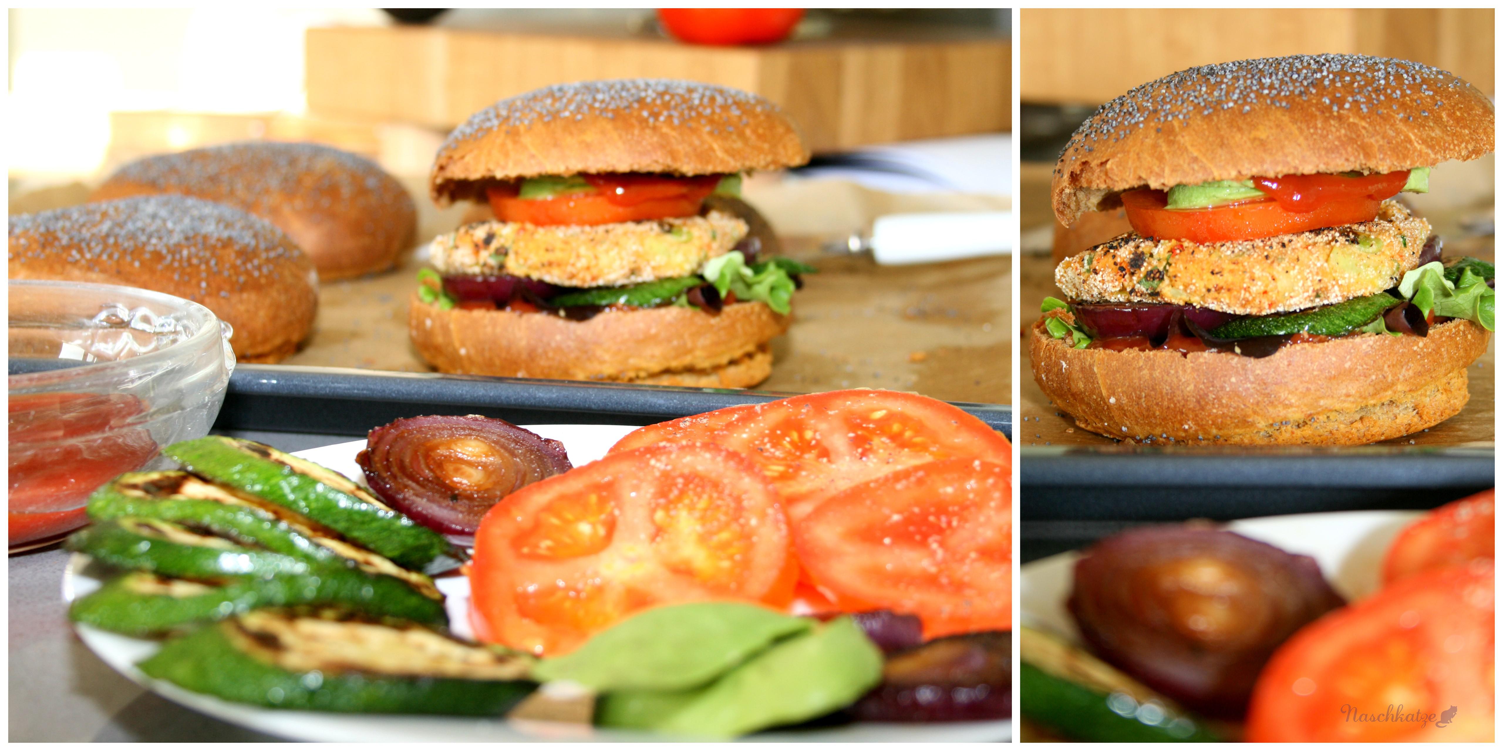 Veganer Genuss: Burger mit Tofufrikadelle, Avocado und karamellisierten ...